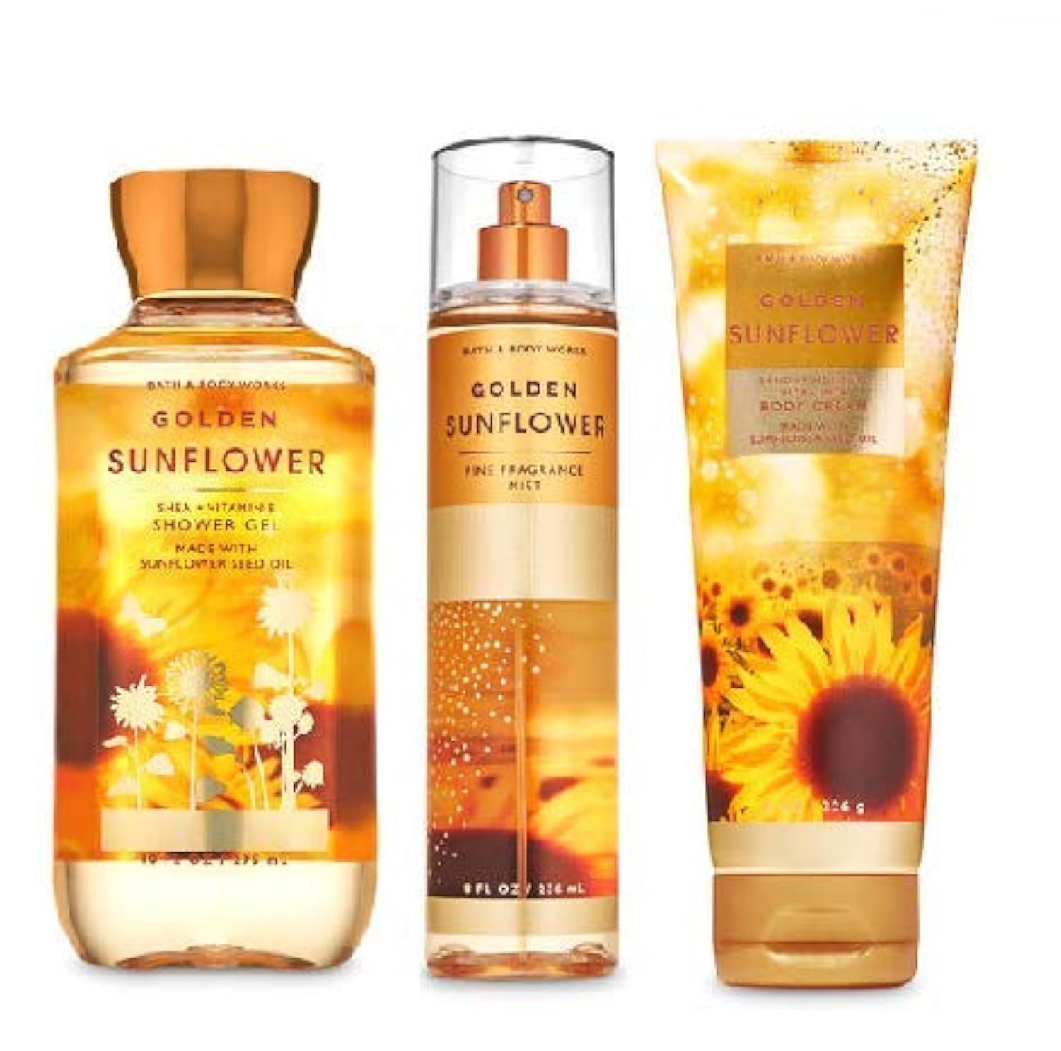 Amazon.com : Bath and Body Works Golden Sunflower Body Care Set. Shower ...
