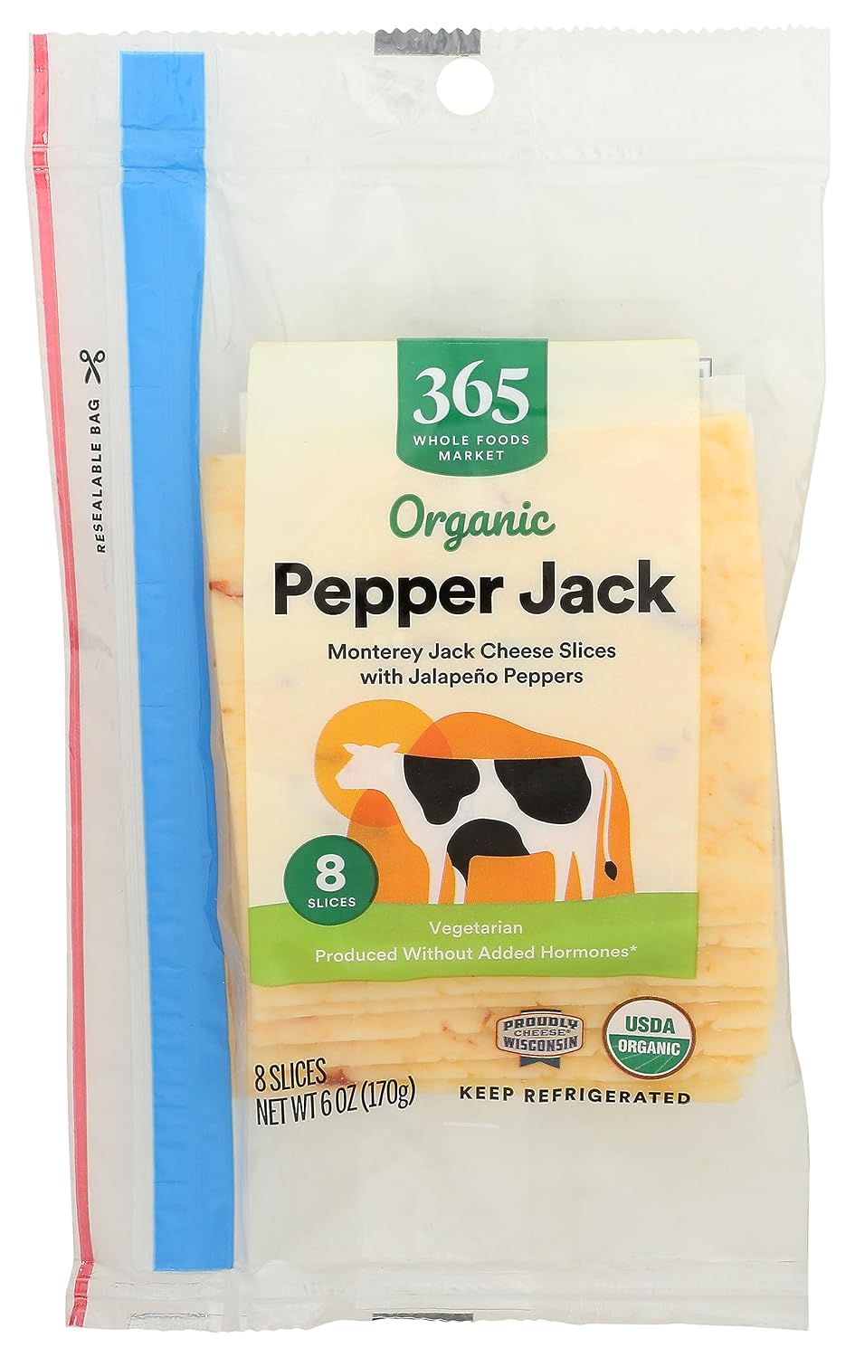 Amazon.com: 365 by Whole Foods Market, Pepper Jack Sliced Organic, 6 ...