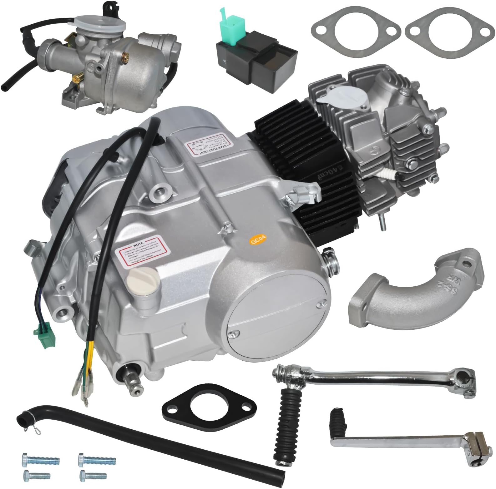 Amazon.com: 140CC Engine 4 Stroke Racing Engine, 4 Speed Horizontal ...