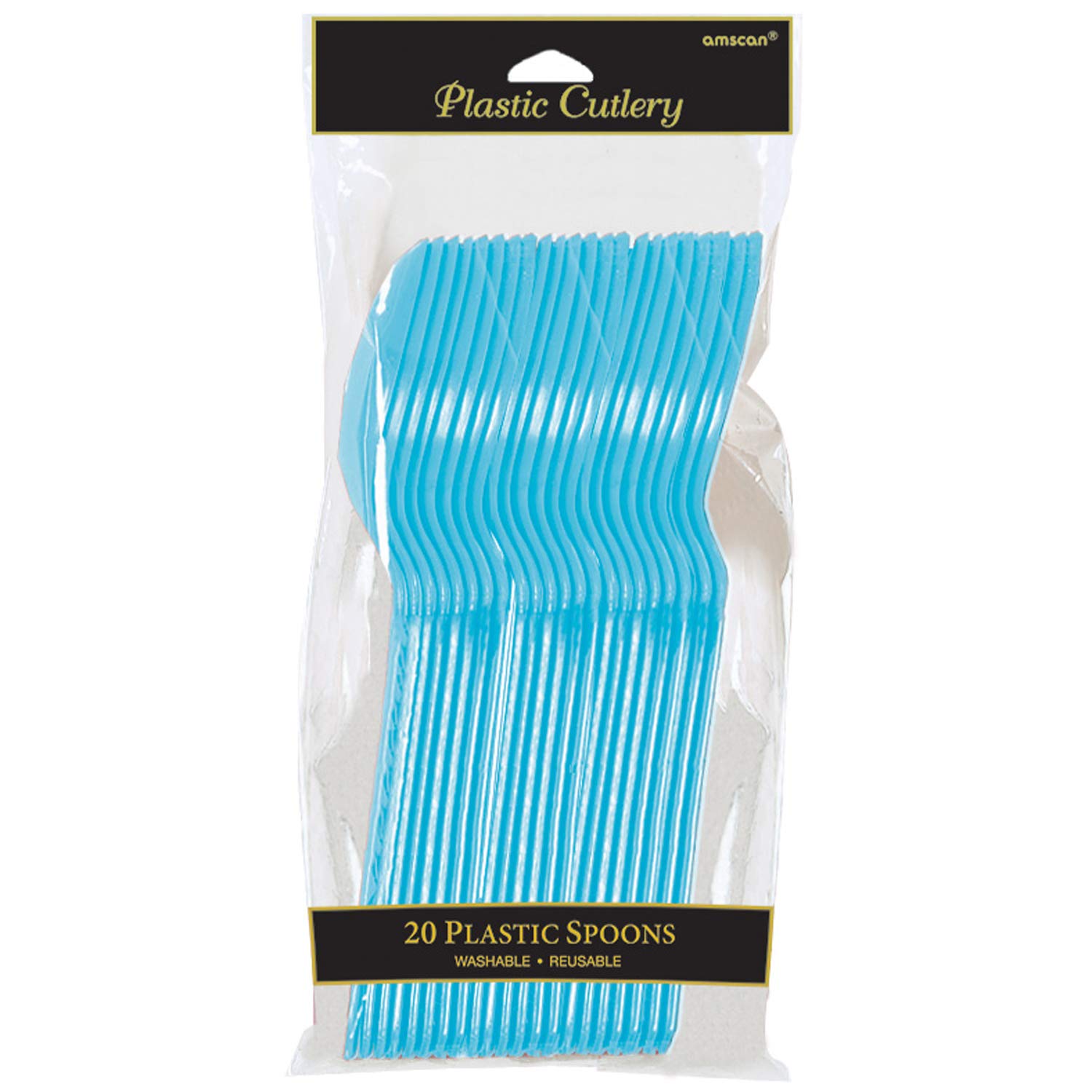Amazon.com: Vibrant Caribbean Blue Plastic Spoons (Pack Of 20) - Eco ...