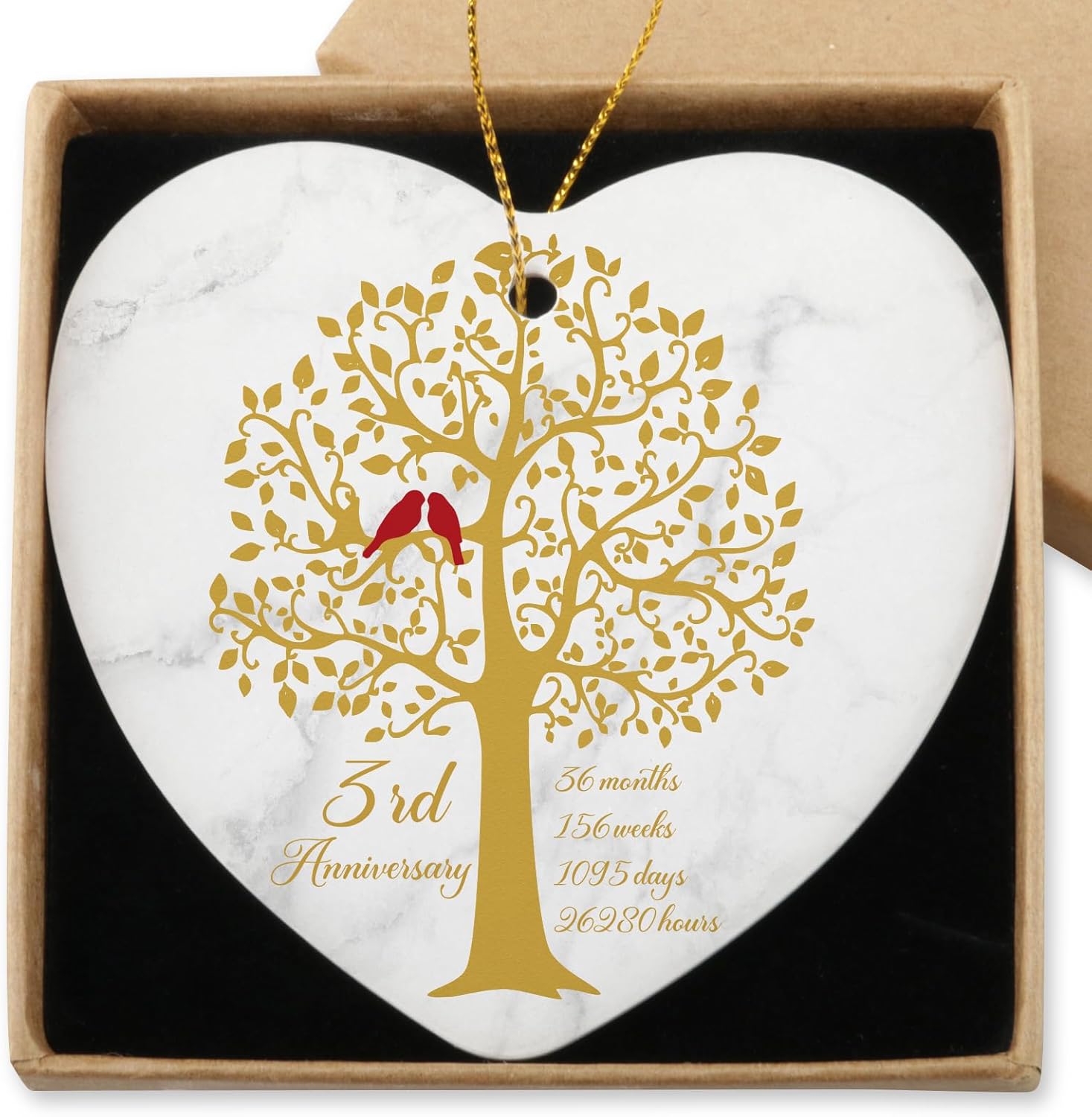 Amazon.com: Hialektur 3rd Anniversary Hanging Ornament for Him & Her, Wedding Gifts, Ceramic ...
