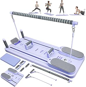 Amazon.com : Foldable Pilates Reformer Set, Pilates Board with Phone ...
