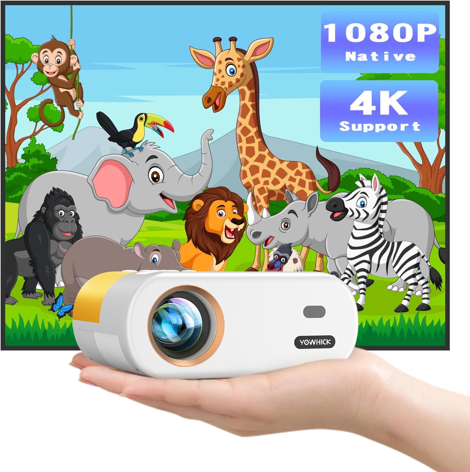Amazon.com: Mini Projector for iPhone, ELEPHAS 2024 Upgraded 1080P HD ...