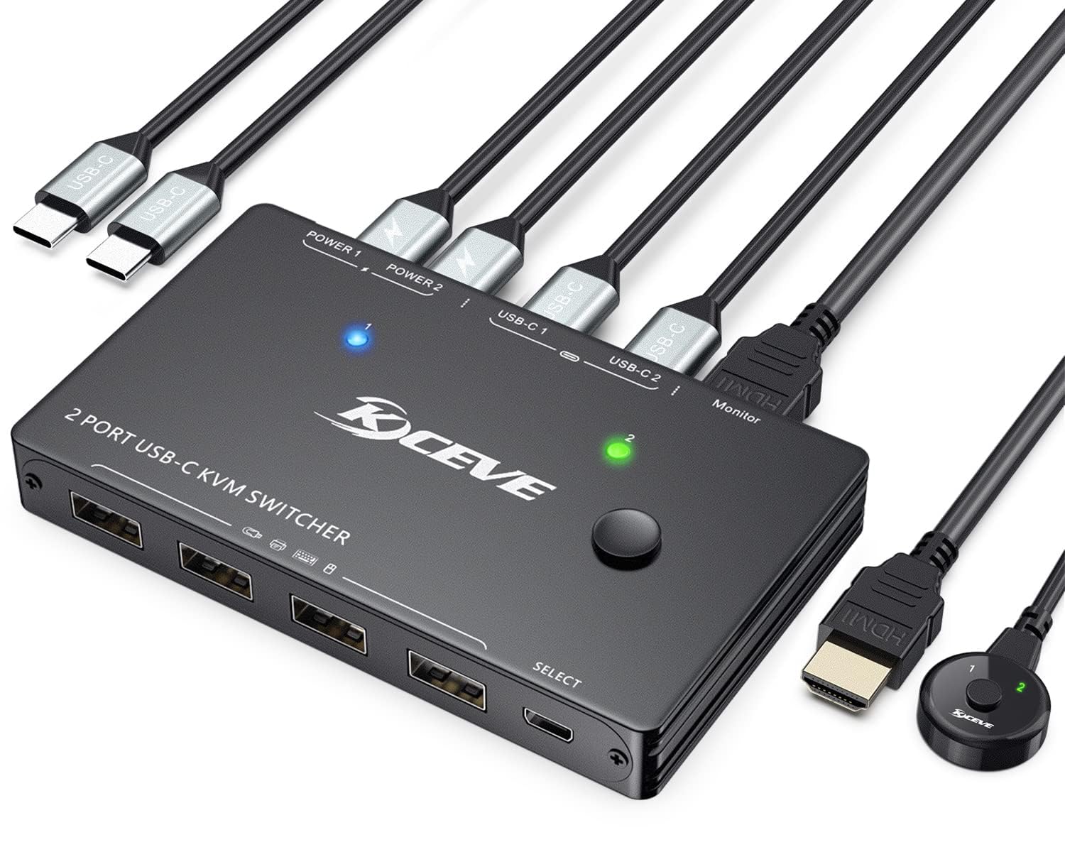 USB C KVM Switch 4K@60Hz,Camgeet USB C Switch 2 Computers Share 1 ...