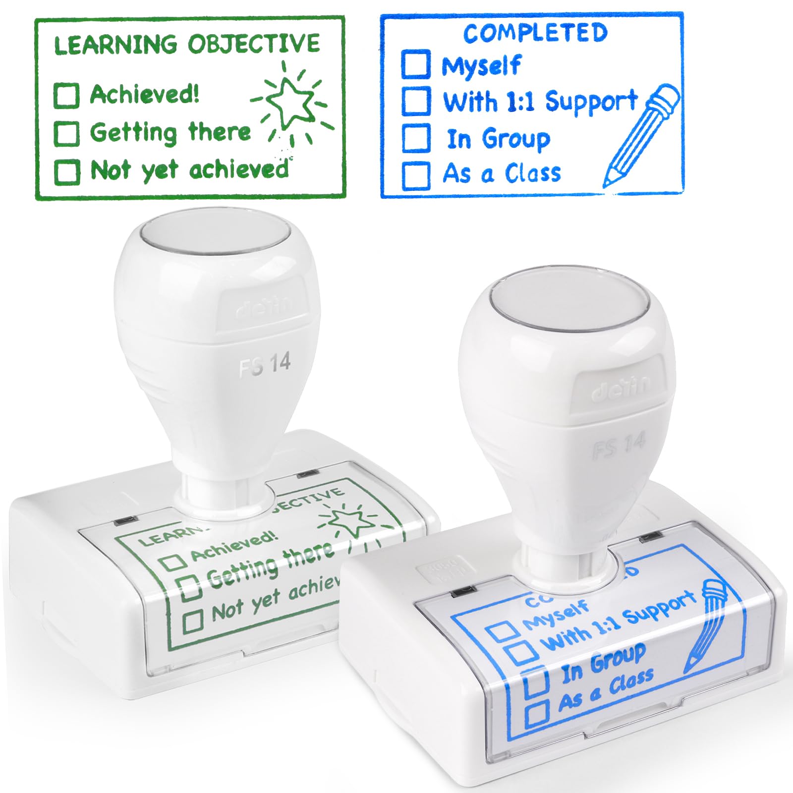Amazon.com : GONGDAO Completed and Learning Objective Self Inking Stamp ...