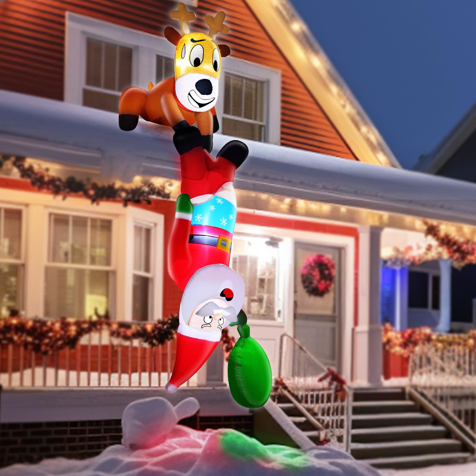 Snapklik.com : TURNMEON 8 Ft Christmas Inflatable Reindeer & Climbing ...