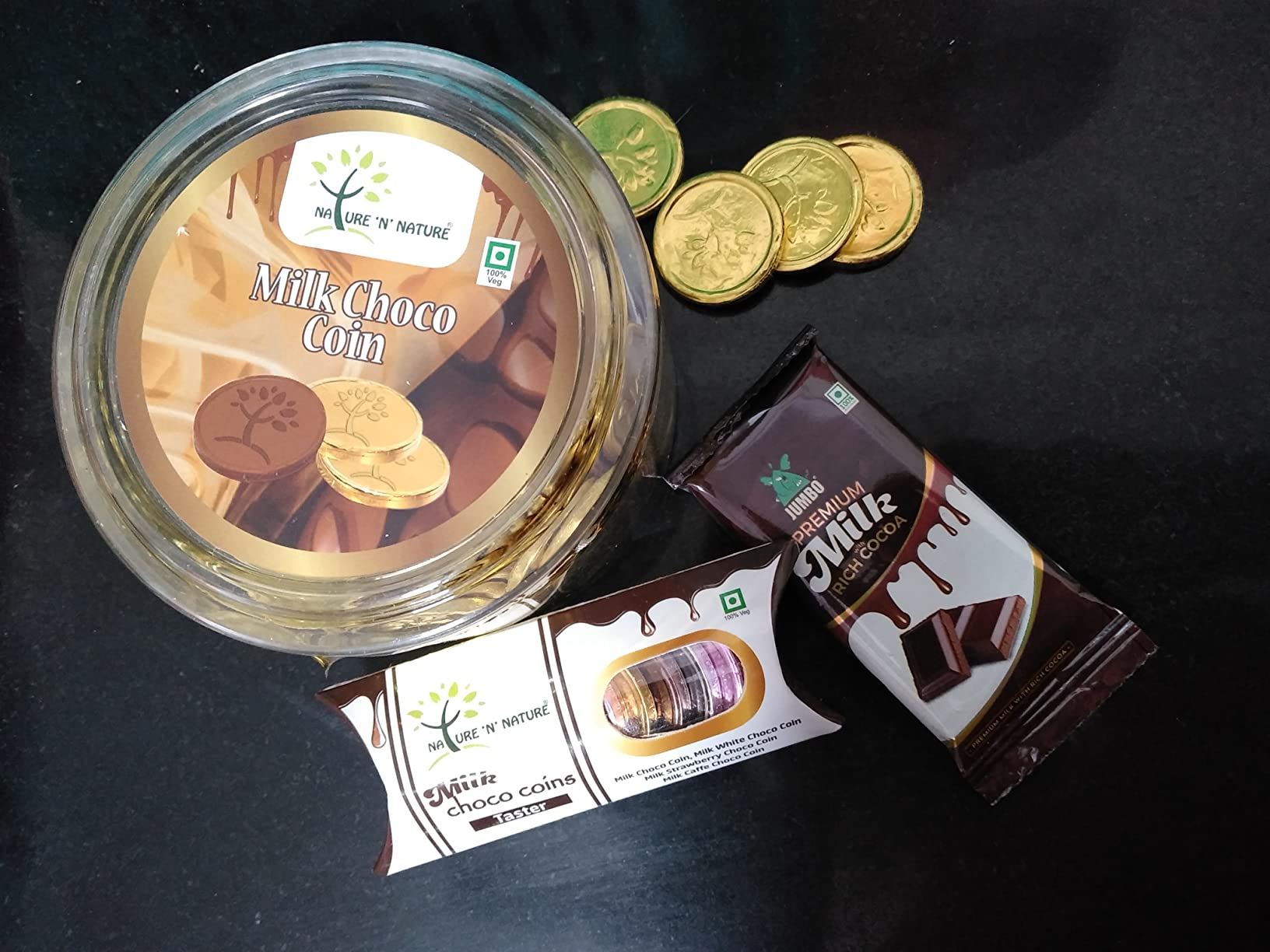 NATURE 'N' NATURE Gold Coin Milk Chocolates, 135 GMS Round Gift Pack ...