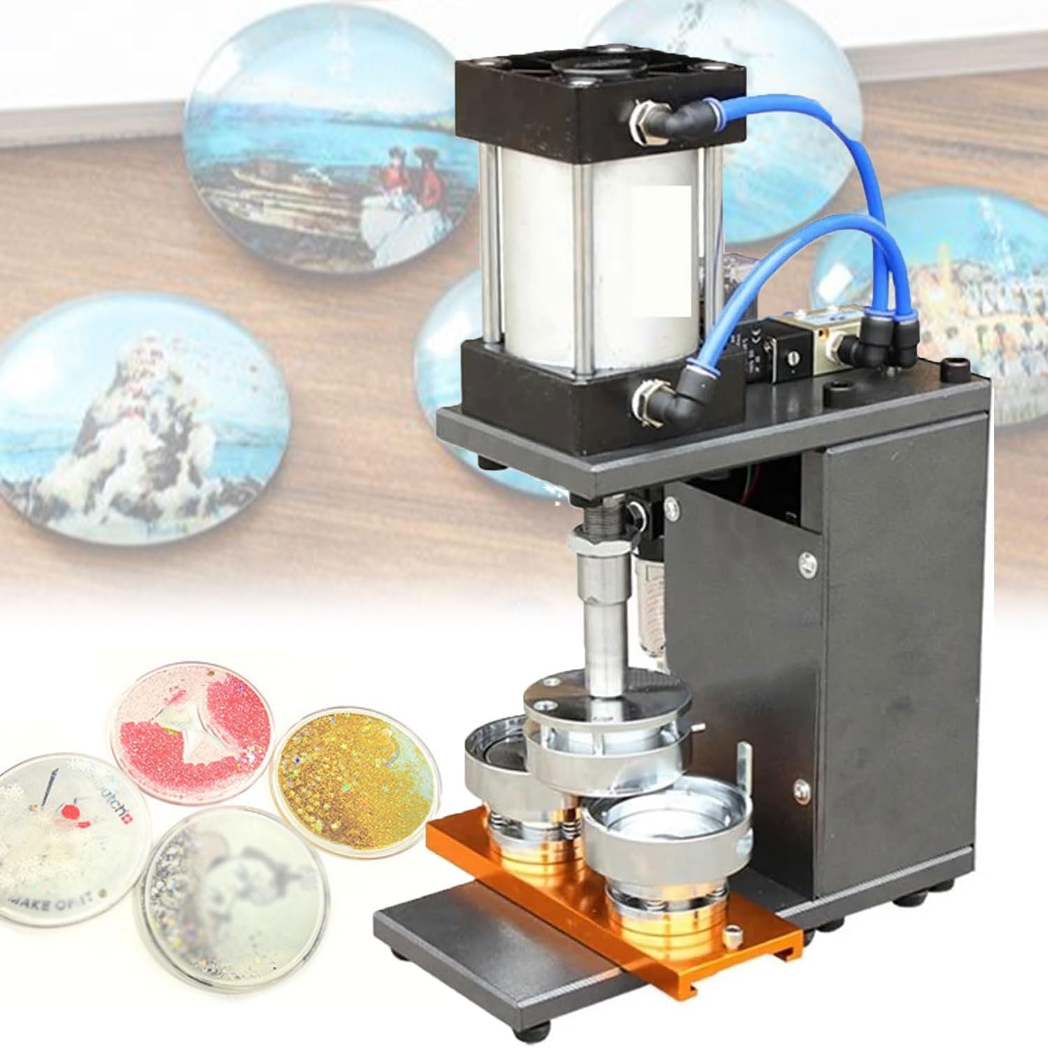 Amazon.com: 500PCS/H Pneumatic Badge Machine, Tinplate Round Fridge ...