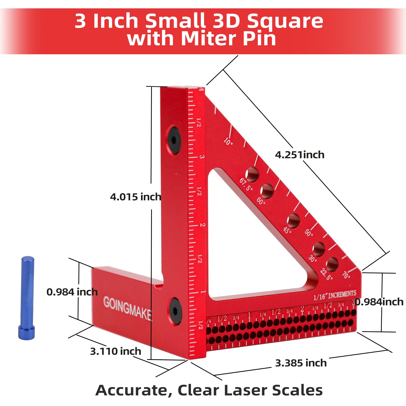 Snapklik.com : GOINGMAKE 3D Multi Carpenter Square Hole Scribing Ruler ...