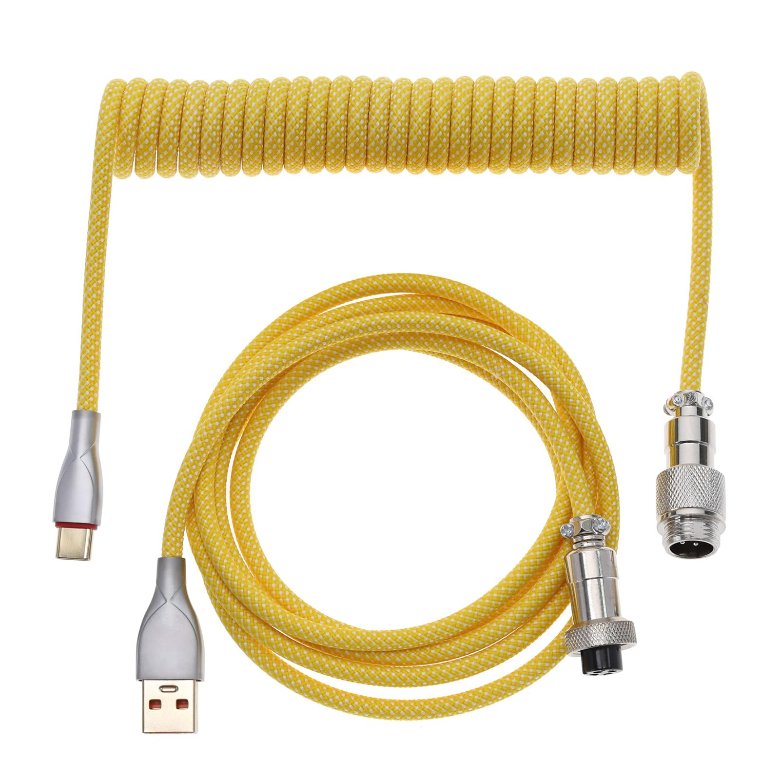 Mechanical Keyboard Coiled Cable 1.5m USB Type-C to USB-A Cable with ...