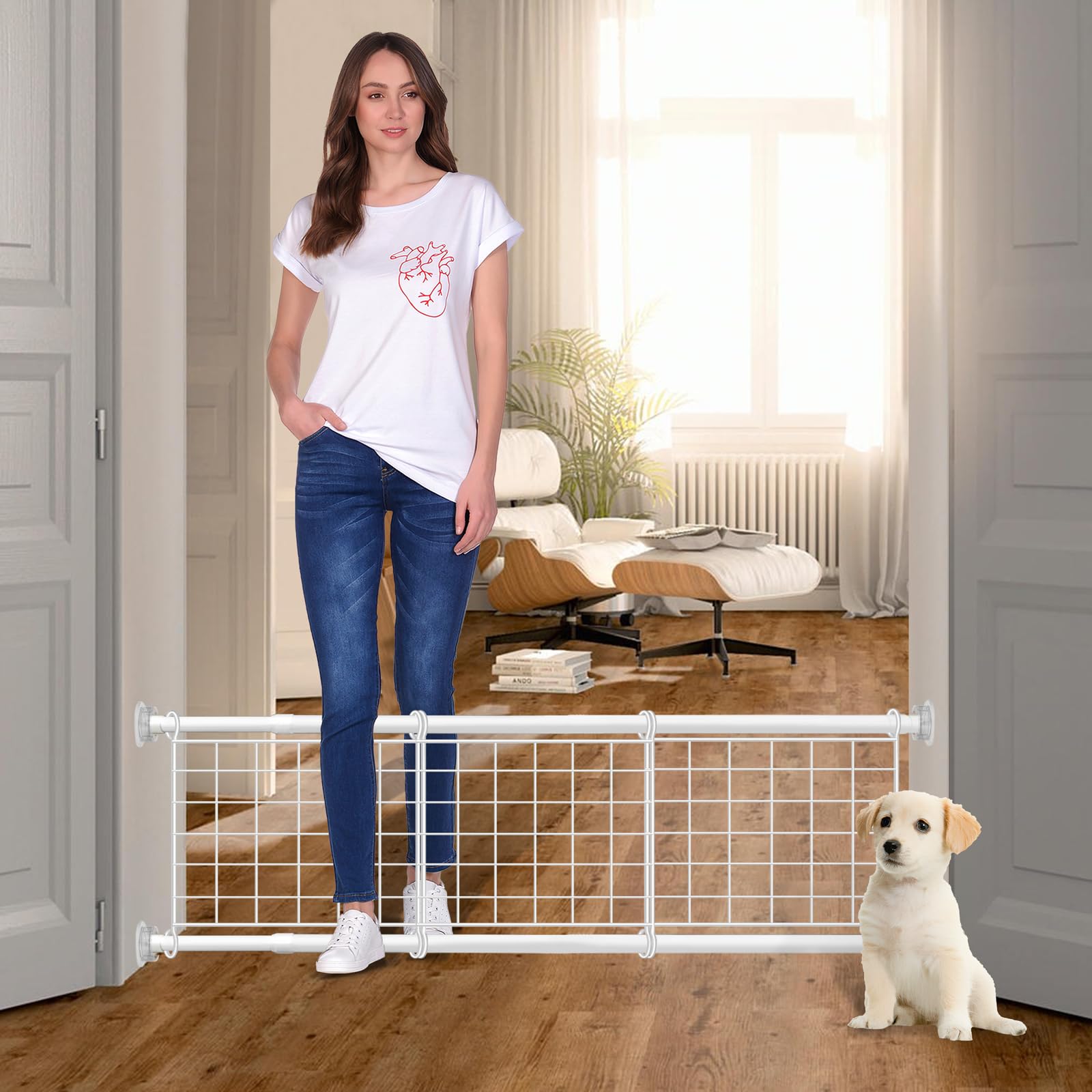 Amazon.com: Short Dog Gate Pet Gates Puppy Gate 16 Inches Height Step ...