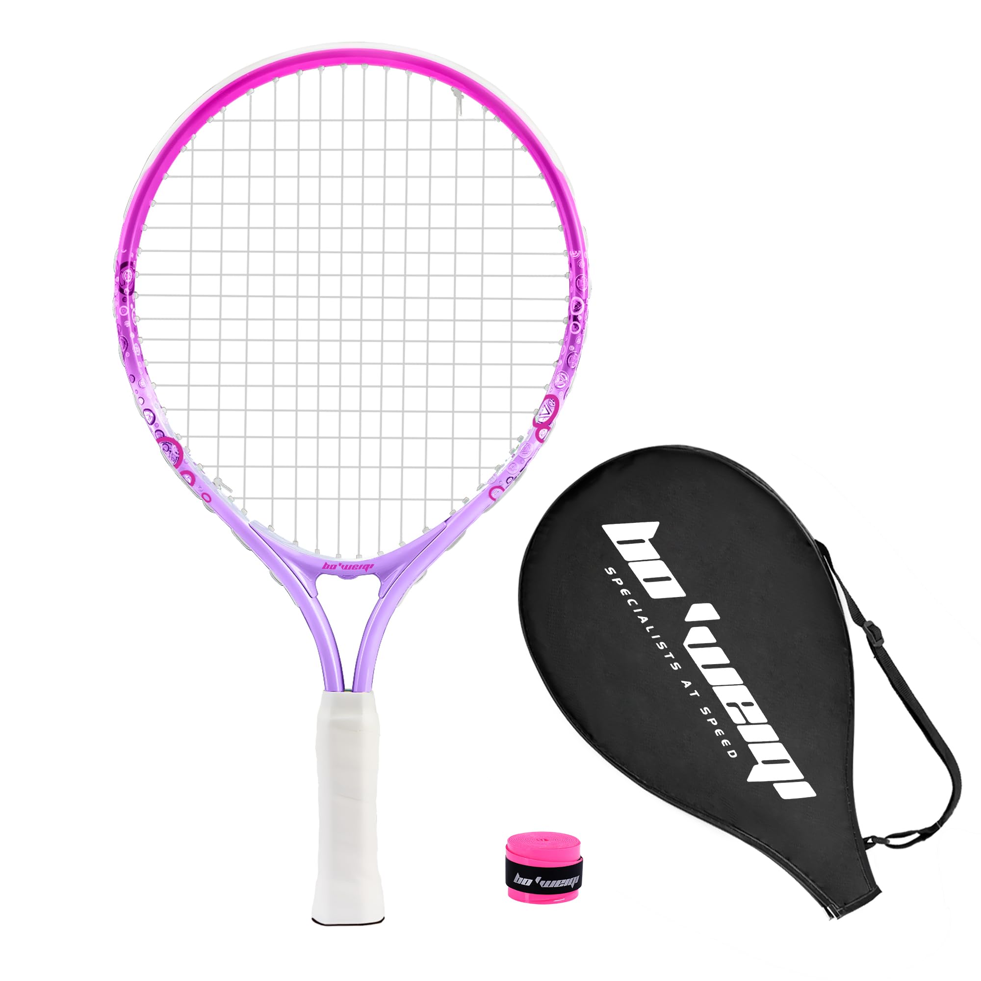 bo'weiqi 17"-25" Kids Tennis Racket for Aged 2-12 Tennis Racquet with ...