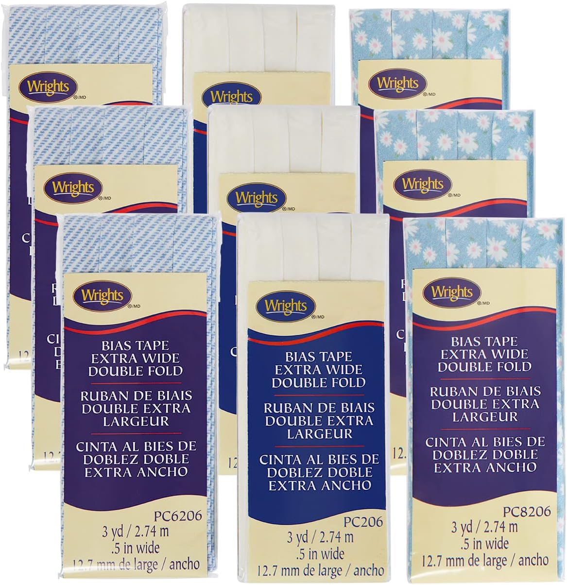 Amazon.com: Wrights Double Fold Quilt Binding 7/8 inch 3 Yards Black ...