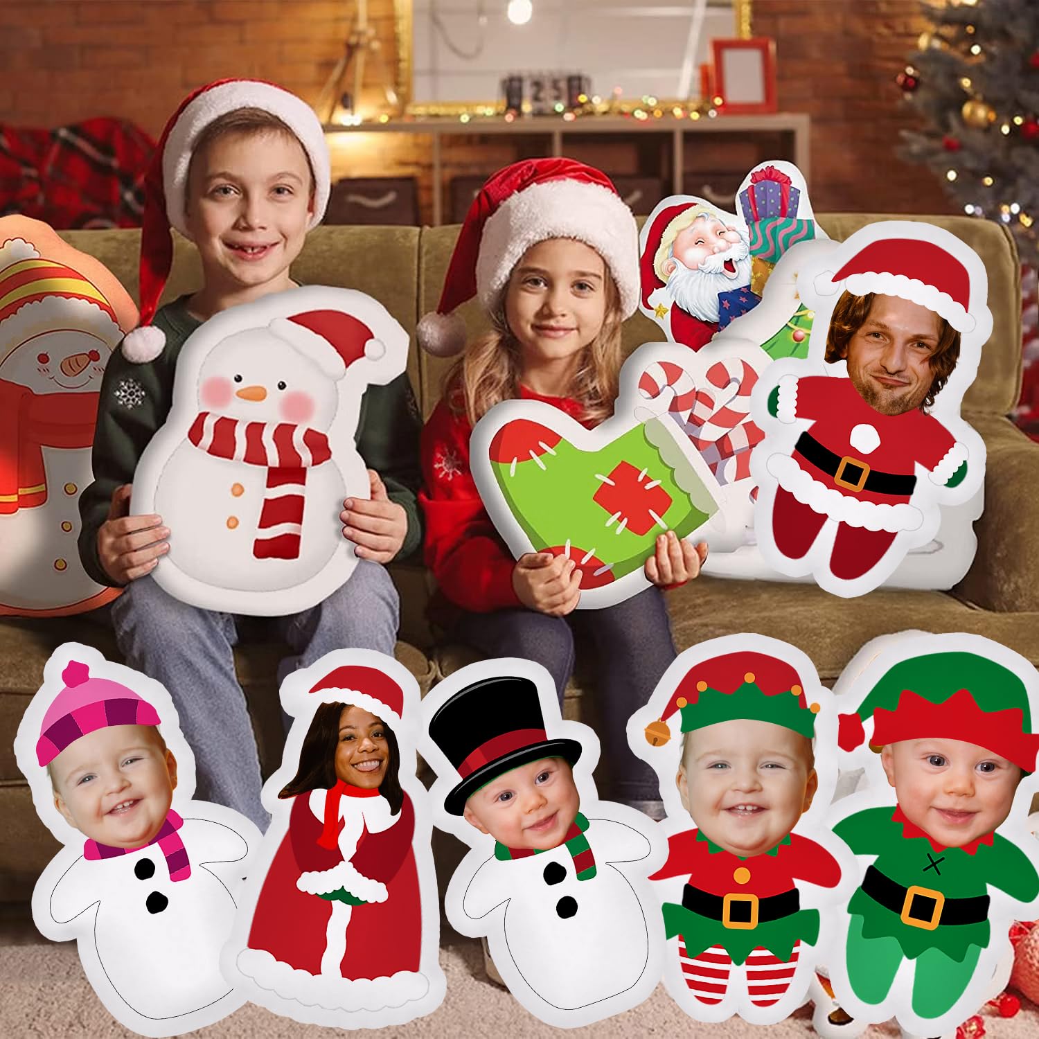 Personalized Christmas Pillow, Custom Shaped Personalized Elf Pillows