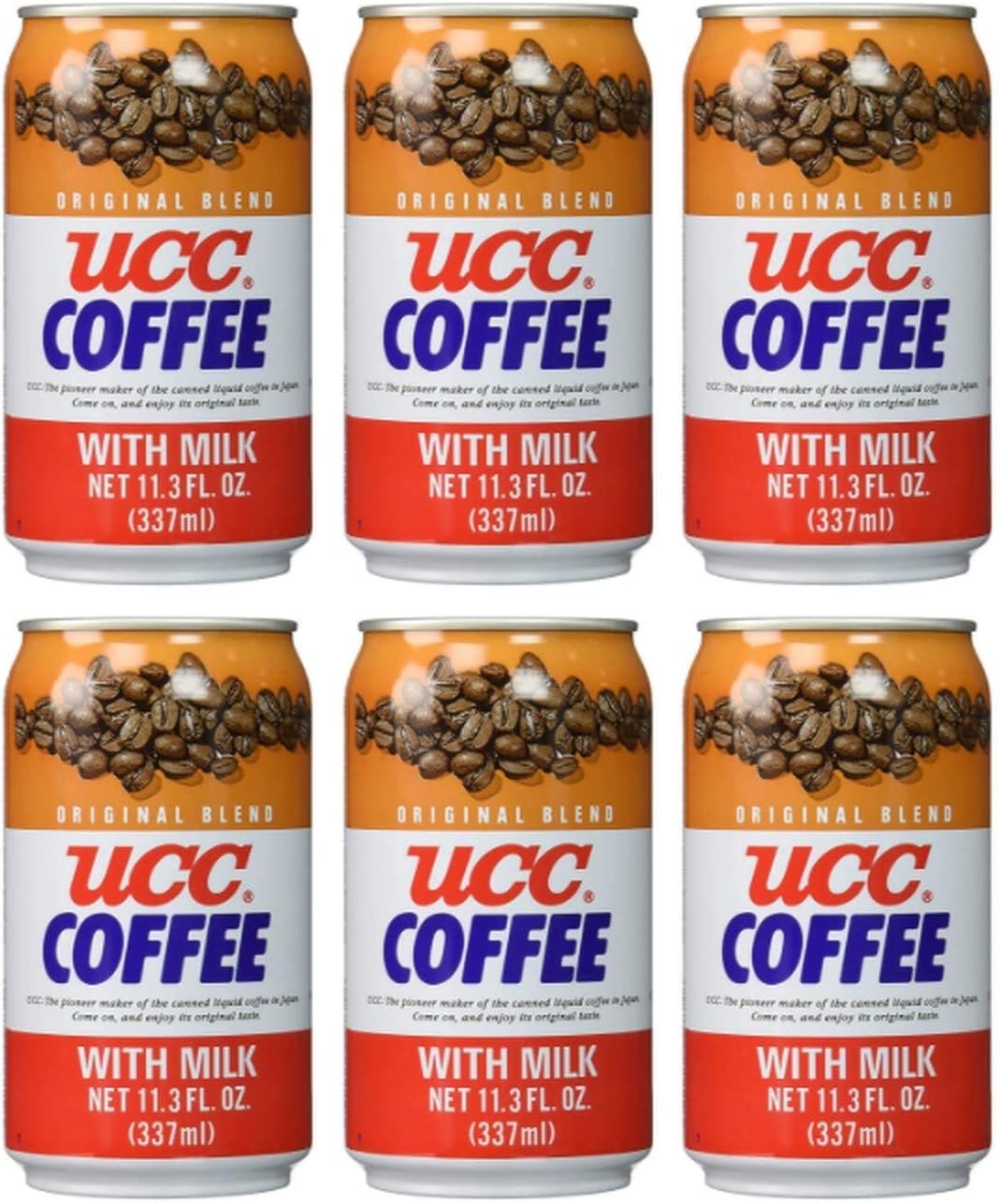 Amazon.com: UCC Canned Coffee Blend with Milk Drink 6 Pack (Original ...