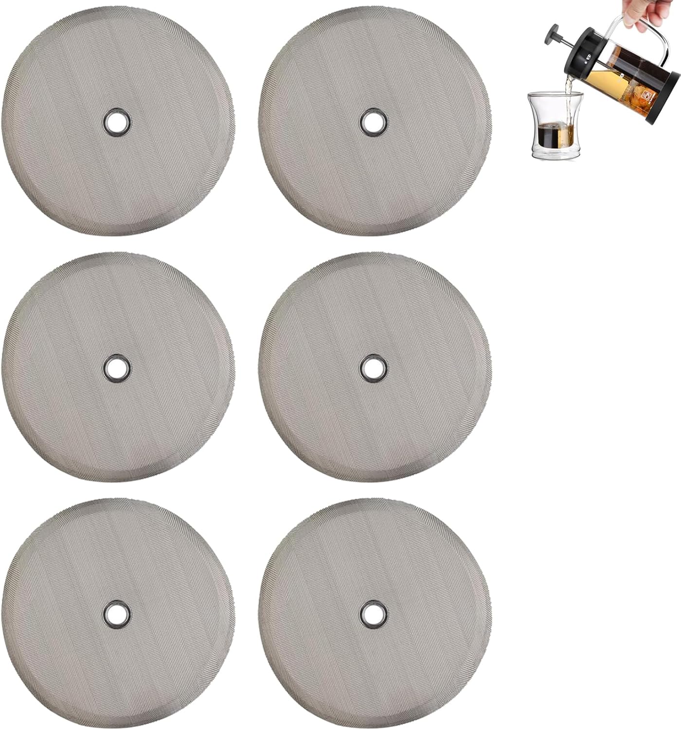 6 PCS Cafetiere Filter Mesh, Coffee Filter, Cafetiere Filter Mesh ...