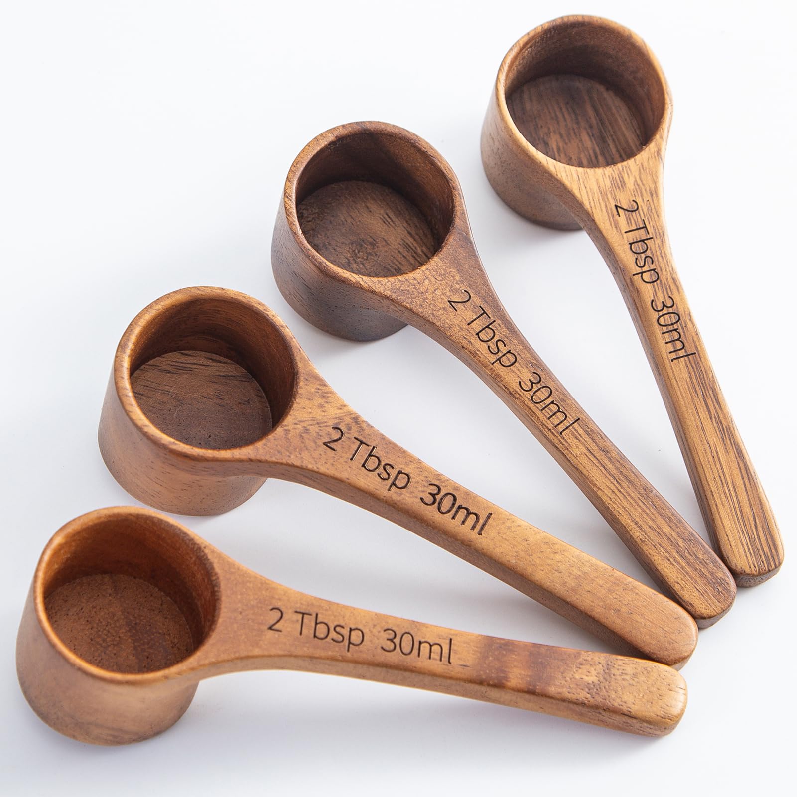 Amazon.com: Wooden Measuring Spoons, 4PCS Wood Coffee Scoops, 2 ...