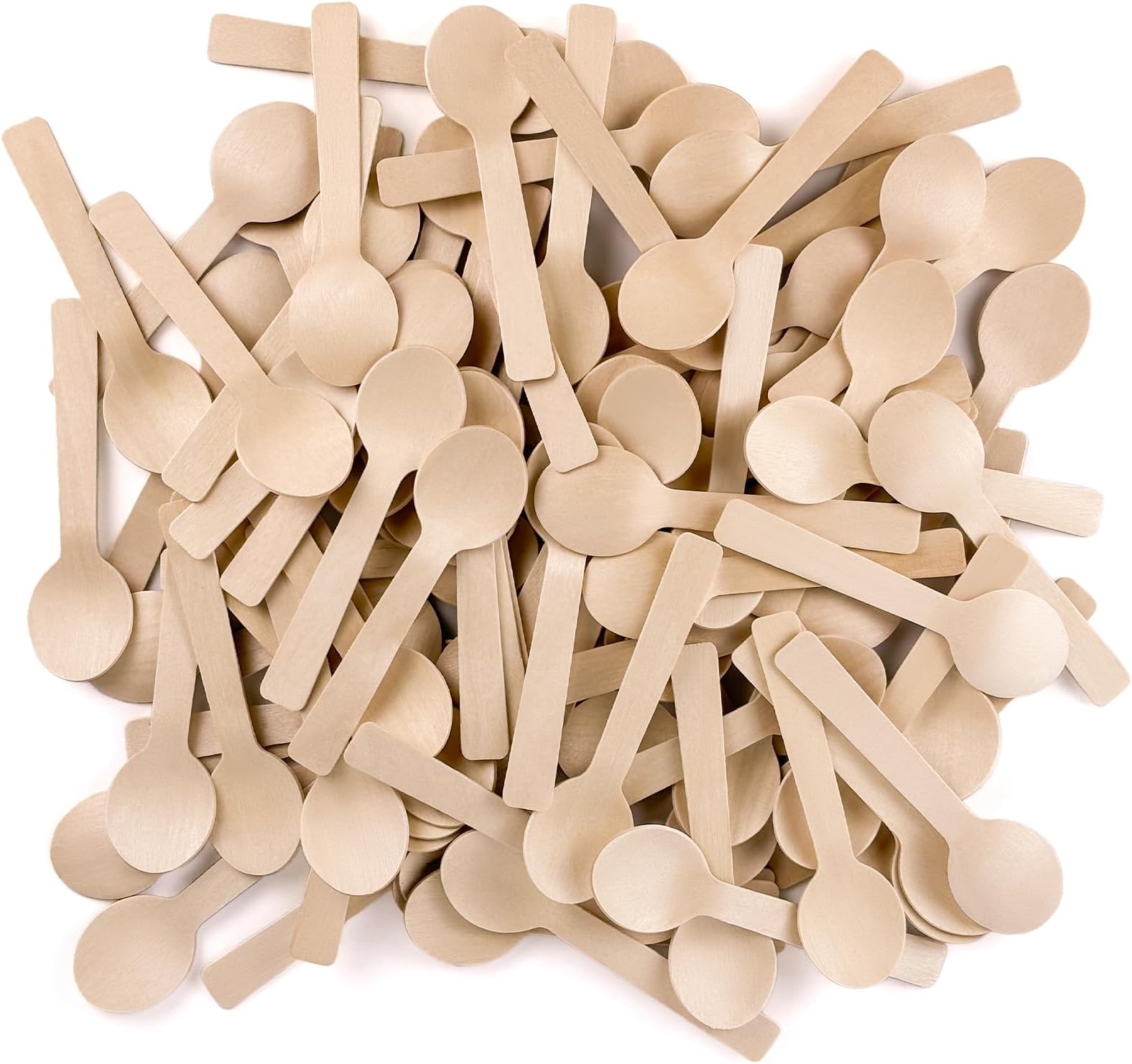 Amazon.com: 300 Pcs mini wooden spoons 4-inch length,natural birch wood ...