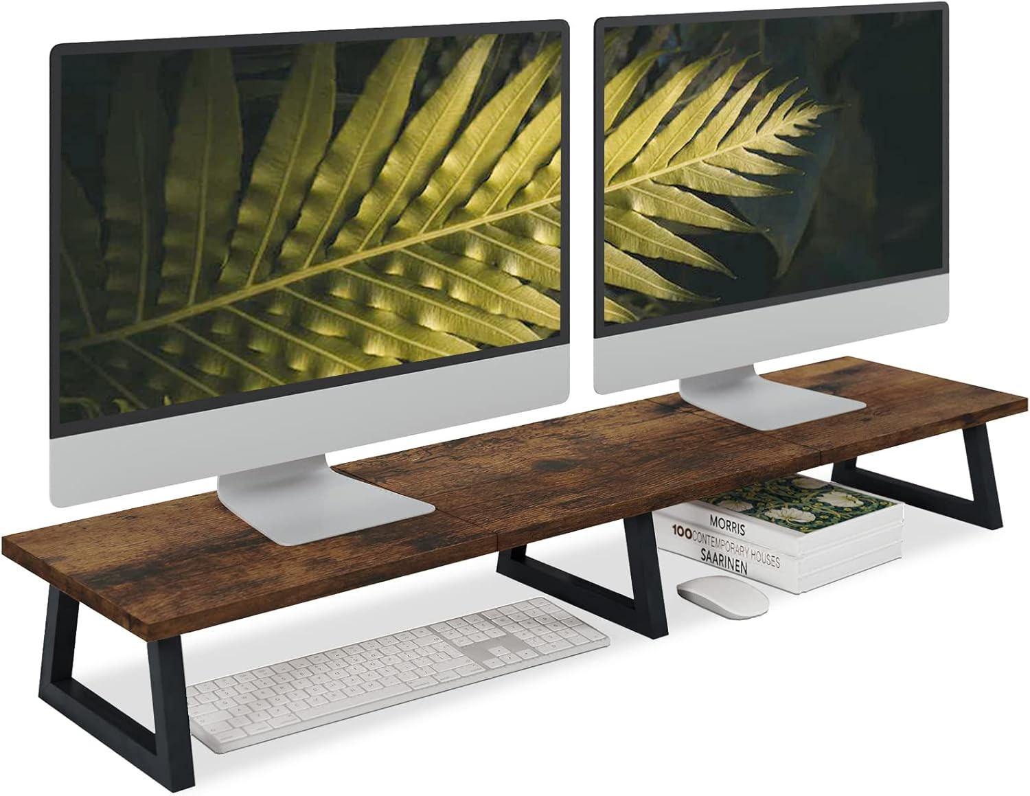 MARTY 42 inch Dual Monitor Stand Riser for 2 Monitors, Sturdy Support ...