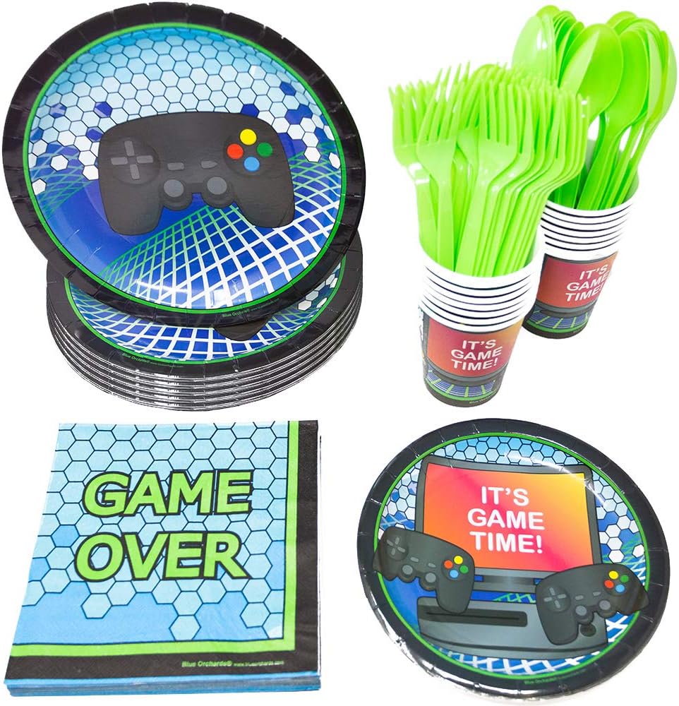 Amazon.com: Video Game Party Supplies Packs (113+ Pieces for 16 Guests ...