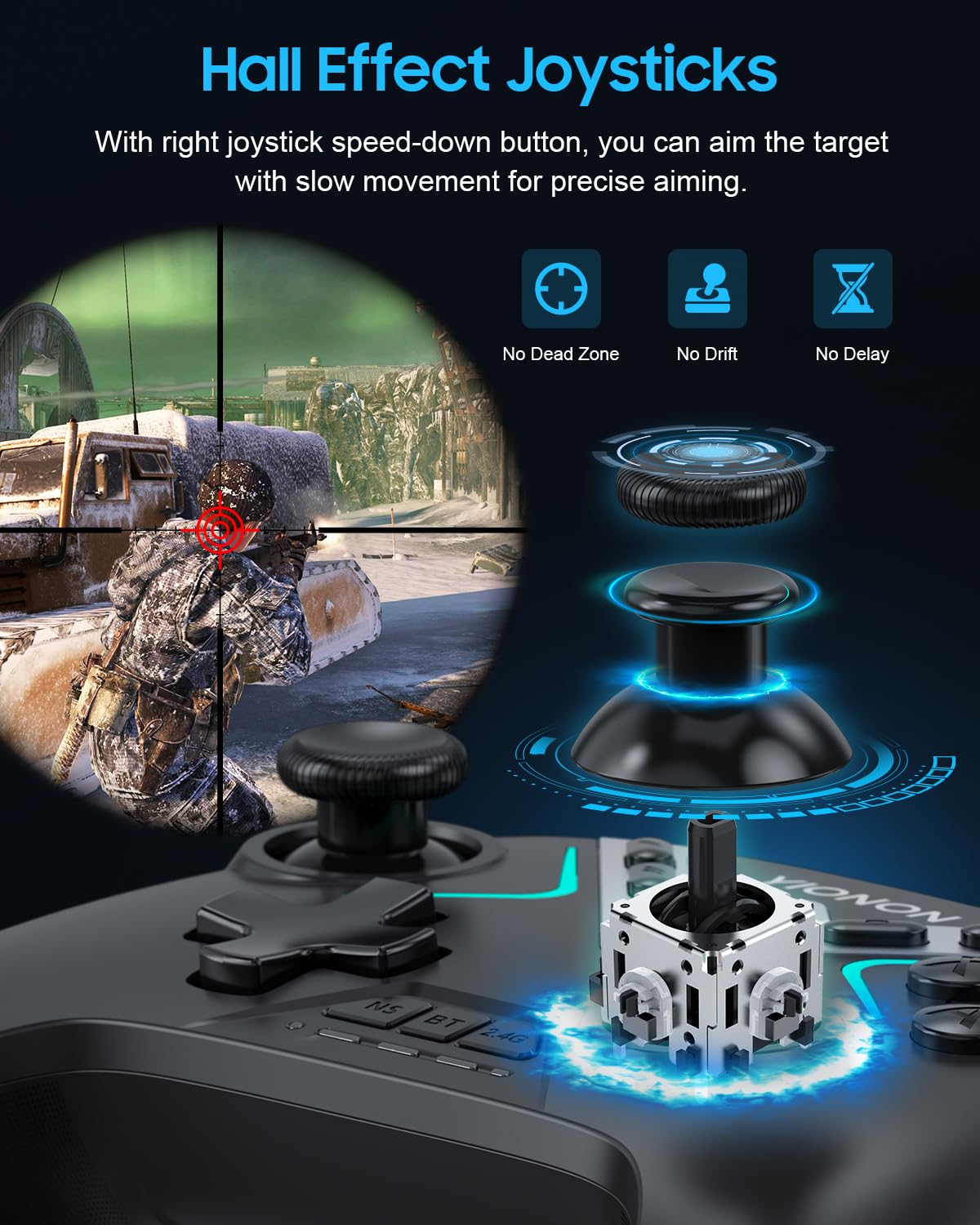 Snapklik.com : Dual Hall Effect PC Controller-Enhanced Wireless ...
