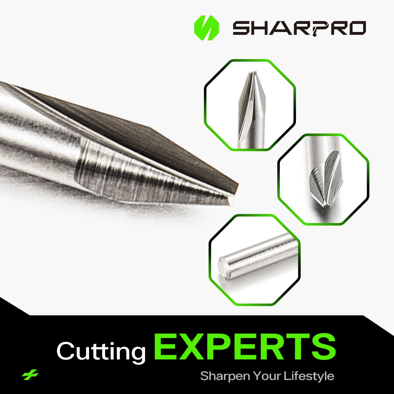 Snapklik.com : Chamfer End Mill Carving Liner V-bit 30 Degree 1/8 Inch ...