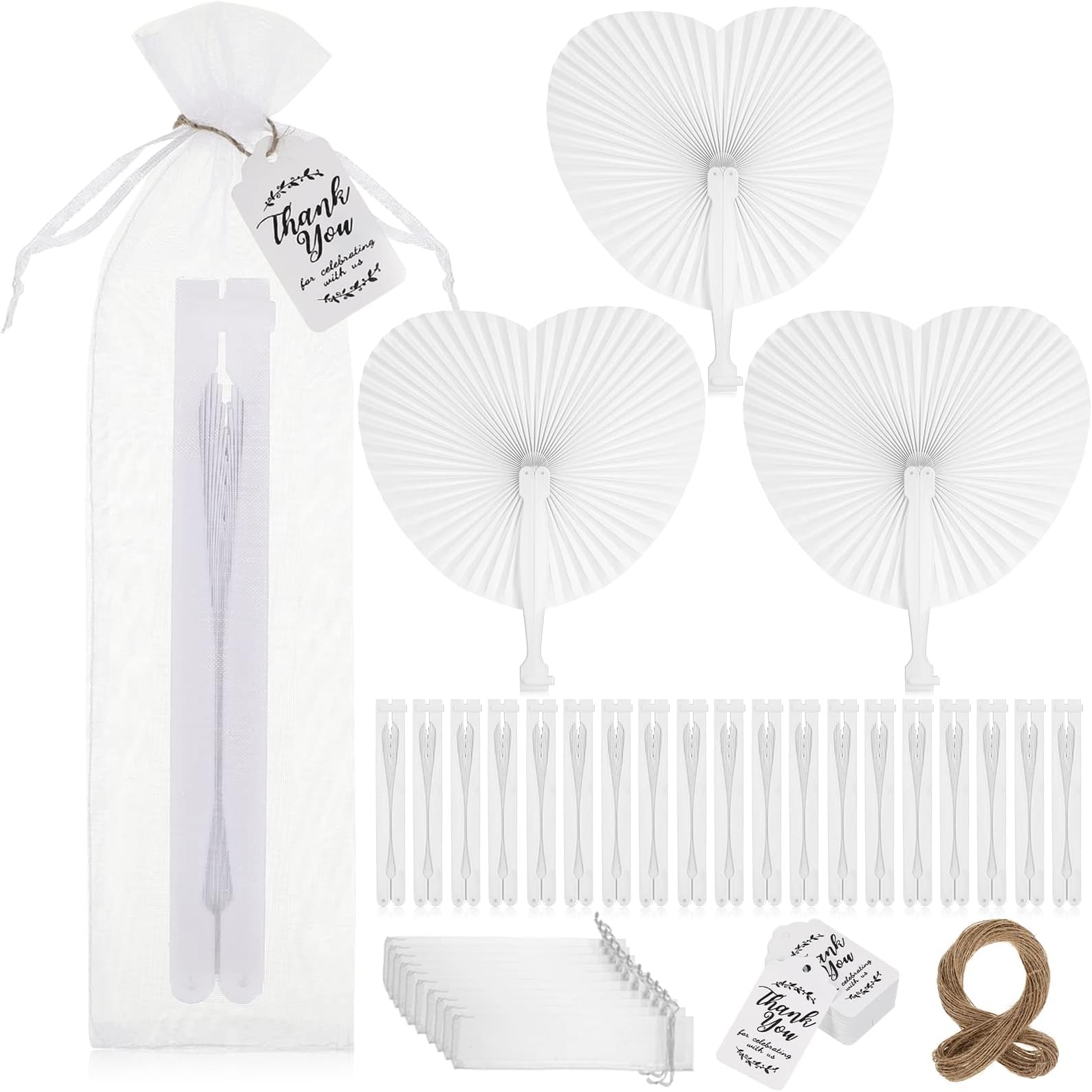 Amazon.com: Juvale White Paper Folding Fans, Handheld Fan (10 x 9.5 in ...