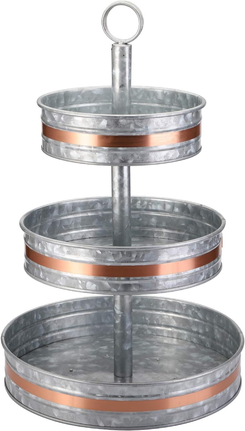 Amazon.com: Deco 79 Metal Galvanized 3 Tiered Tiered Server, 16" x 16 ...