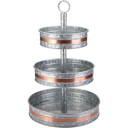 Amazon.com: ELLDOO 3 Tier Serving Tray, Farmhouse Metal Tiered ...