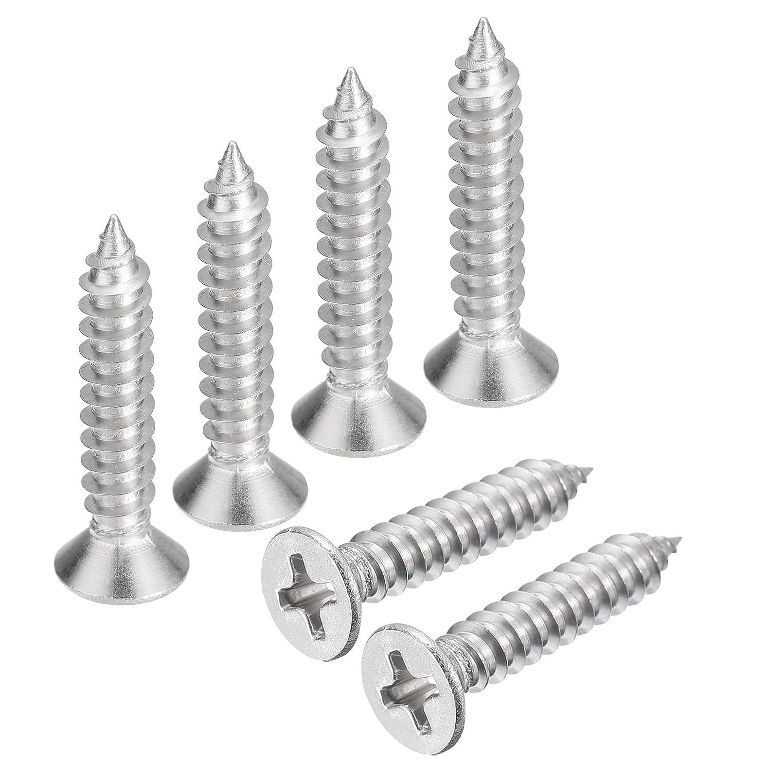 Snapklik.com : KA M8 X 25mm Flat Head Self Tapping Screws, Phillips ...