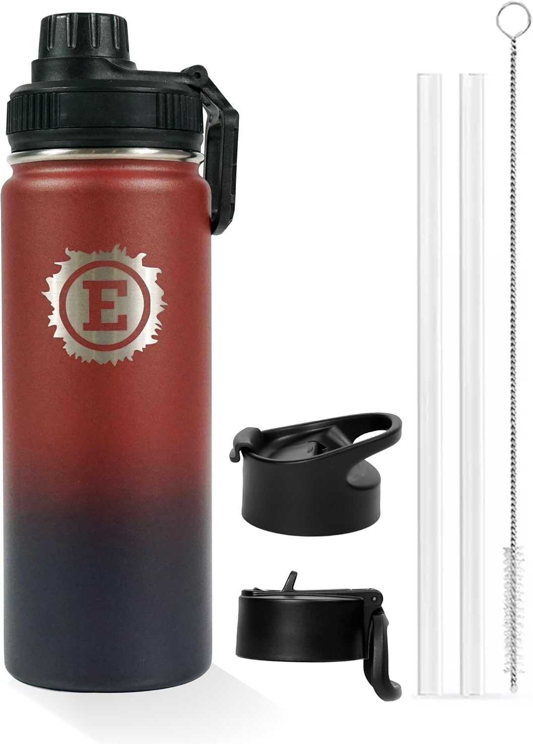 Amazon.com: Eclipse Sports Water Bottle - 3 Lids - Straw, Flip top & Chug Lid with handle - Leak ...