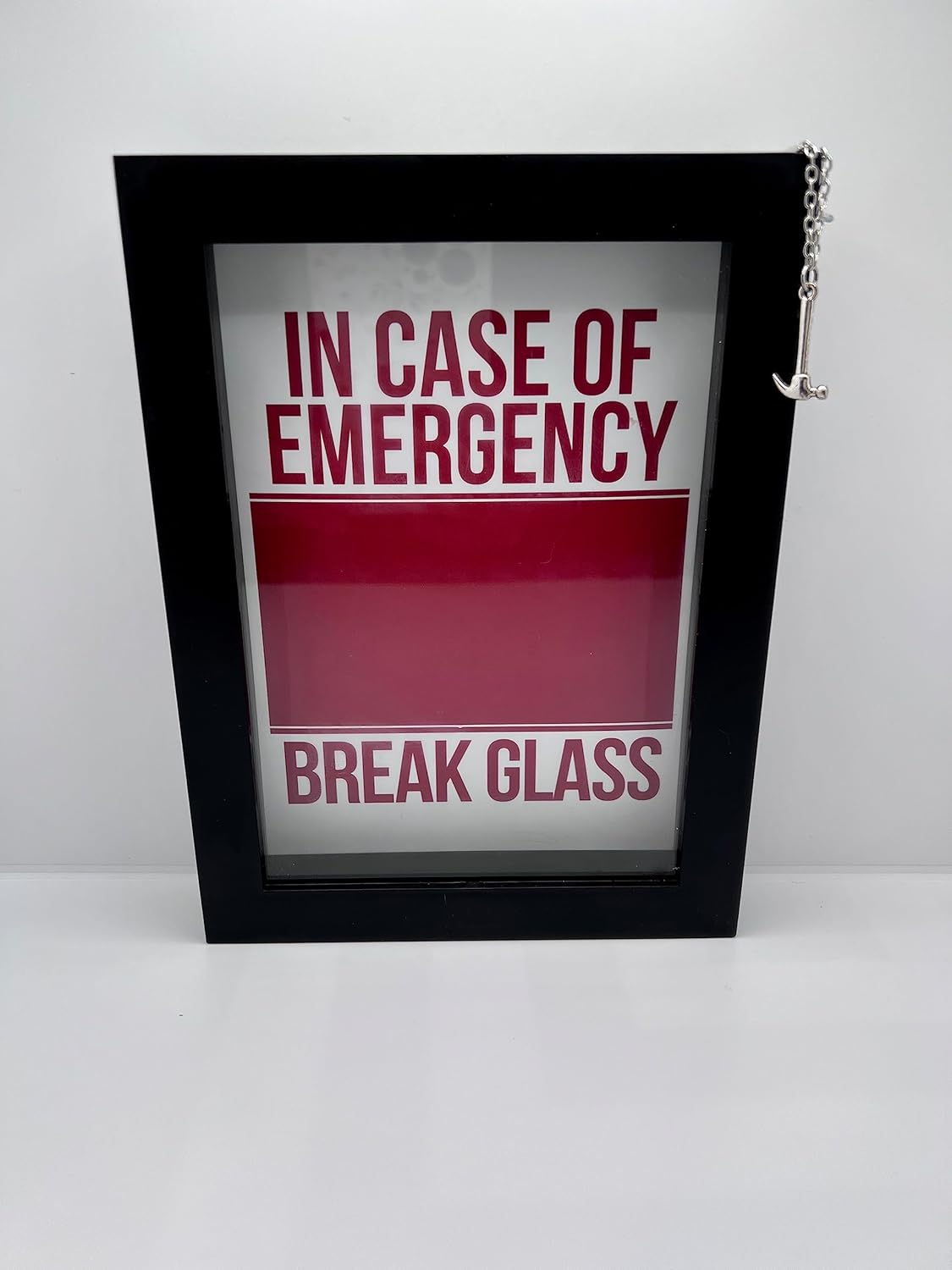 Amazon.com: Custom - In Case of Emergency Break Glass Shadow Box Frame ...