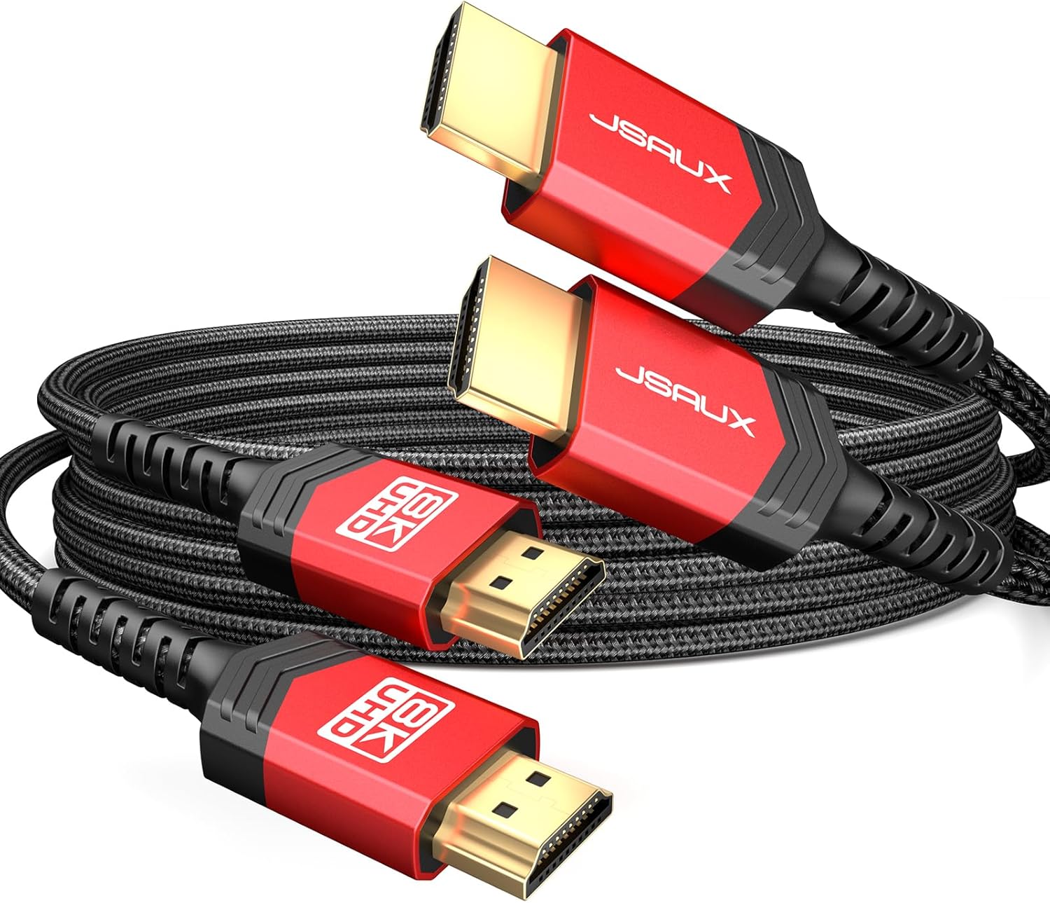Amazon.com: JSAUX 8K HDMI Cable 2.1 3.3FT 2-Pack 48Gbps 8K & 4K Ultra High Speed Cord (8K@60Hz ...