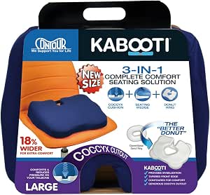 Contour Kabooti Coccyx Foam Seat Cushion, Donut Cushion 3-in-1 Seat ...