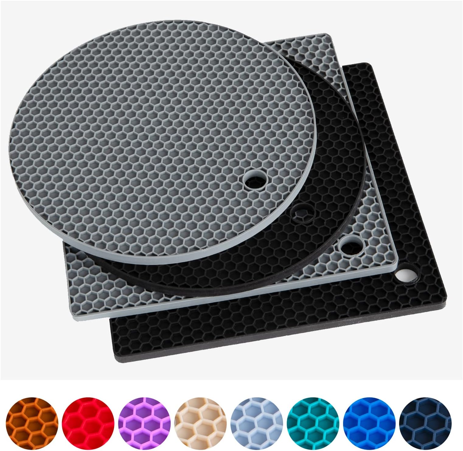 Amazon.com: Ultra Thick 8mm Silicone Trivets for Hot Dishes Pots and ...