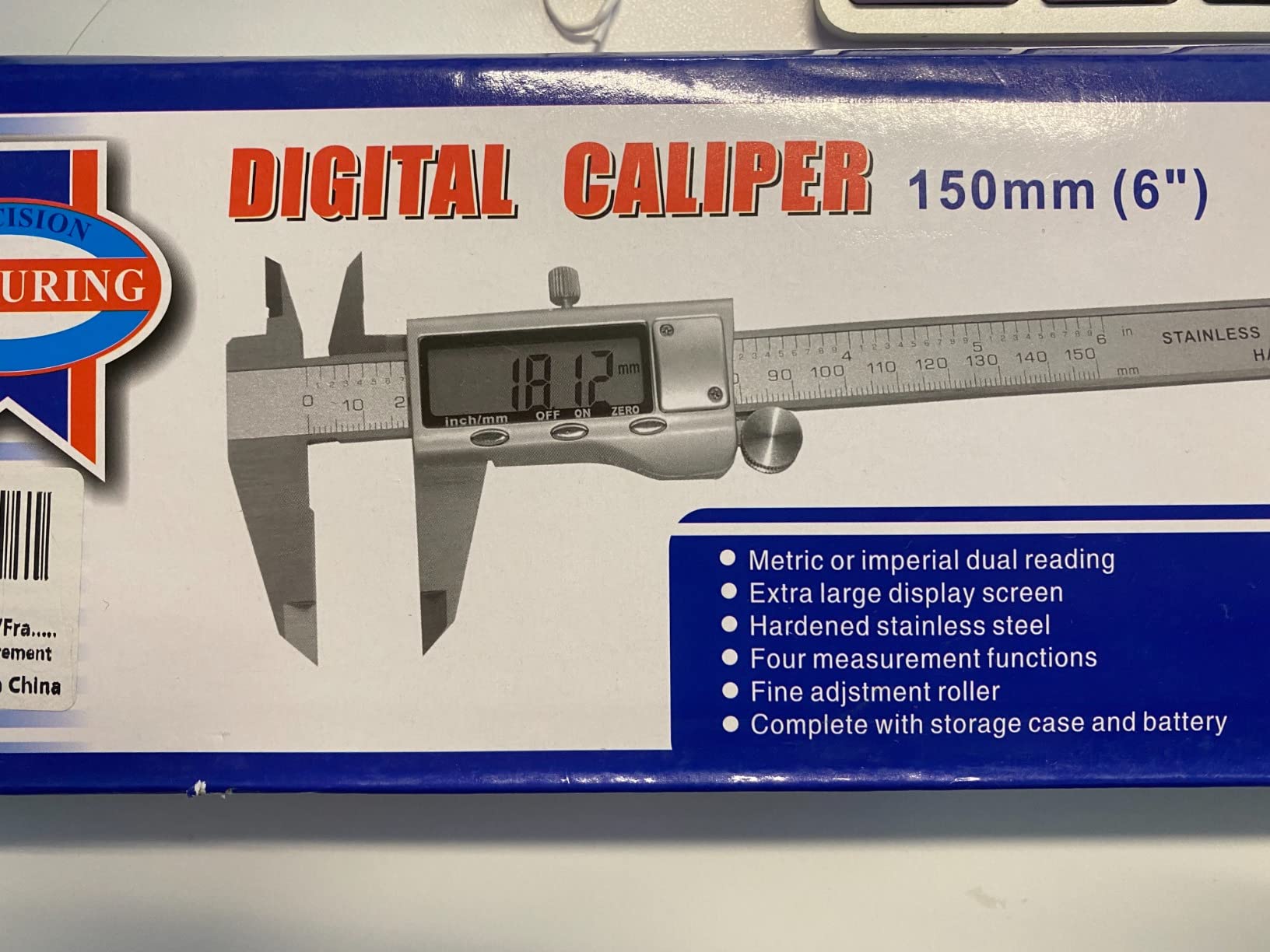 Auto-Off Inch/Millimeter/Fraction 6 inch Digital caliper Measuring Tool ...