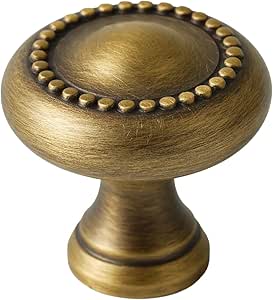 Eldurwork 5 Pack Solid Brass Cabinet Knobs 1.18" Diameter Brass Drawer knob Antique Brass ...