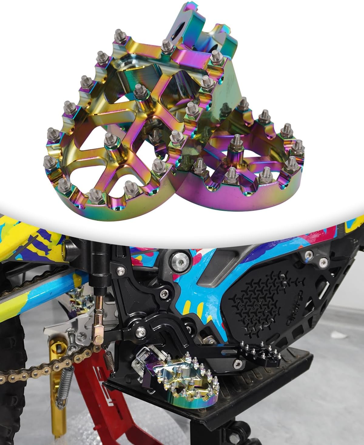 Amazon.com: JFG RACING Dirt Bike Pegs,Motorcycle Foot Pegs MX Foot ...