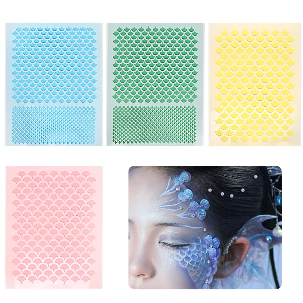 Buy Fish Scale Stencils, Face & Body Mermaid Scales Stencil Realistic ...
