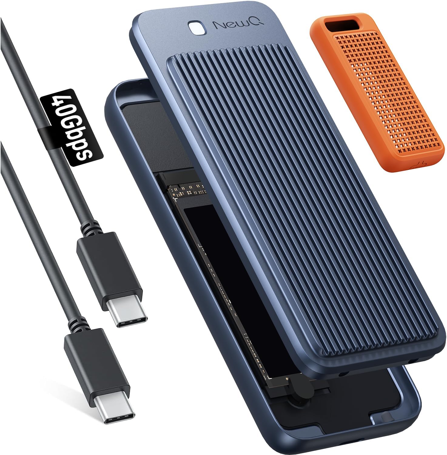 Amazon.com: 40Gbps M.2 NVMe SSD Enclosure, Maintenance-Free, Dual-Sided ...