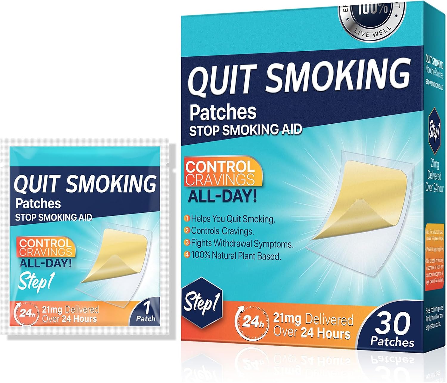 Amazon.com: SOCATFOT Stop Aid, Step 1, 30 Patches,21mg,Helping Quit ...