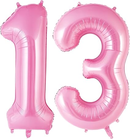Amazon.com: Pink Number 13 Balloon, 40 Inch Big Large Foil Helium ...
