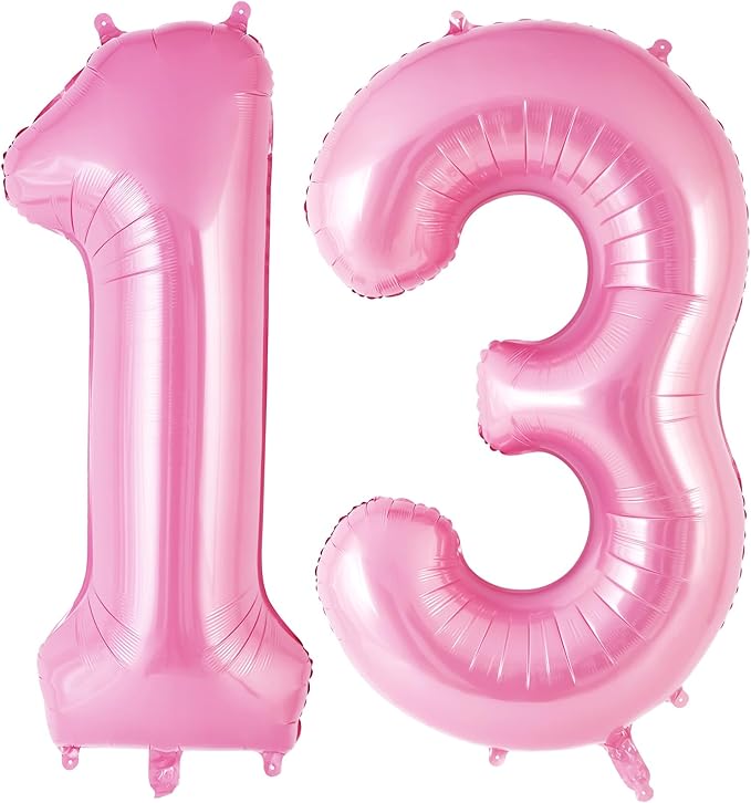 Amazon.com: Pink Number 13 Balloon, 40 Inch Big Large Foil Helium ...