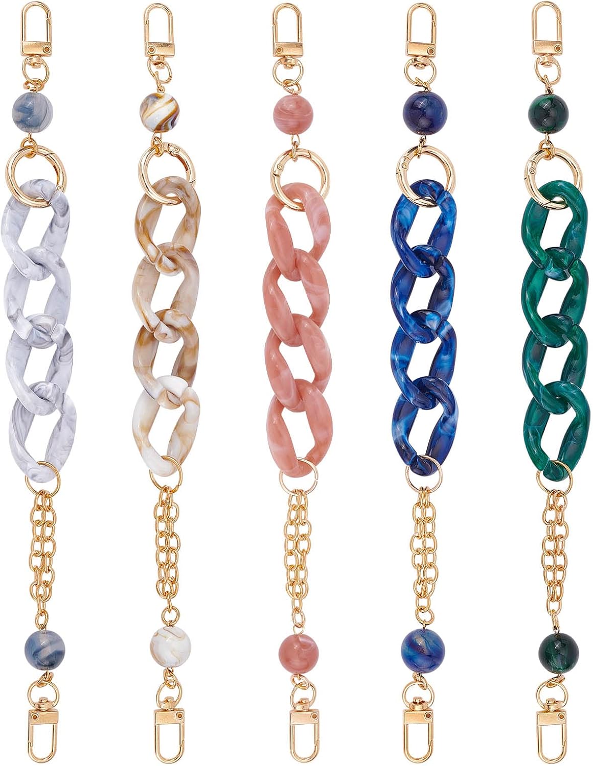 Amazon.com: SUPERFINDINGS 5Pcs 5 Colors Acrylic Bag Chain Purse Strap ...