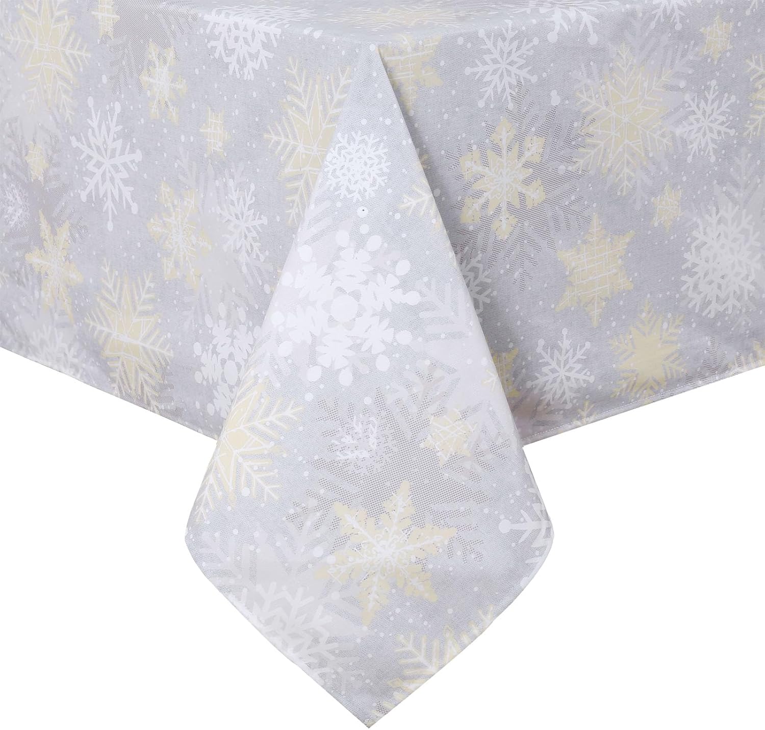 Christmas Snowflakes Tablecloth Silver Gray Tablecloth 57x84 Inches ...