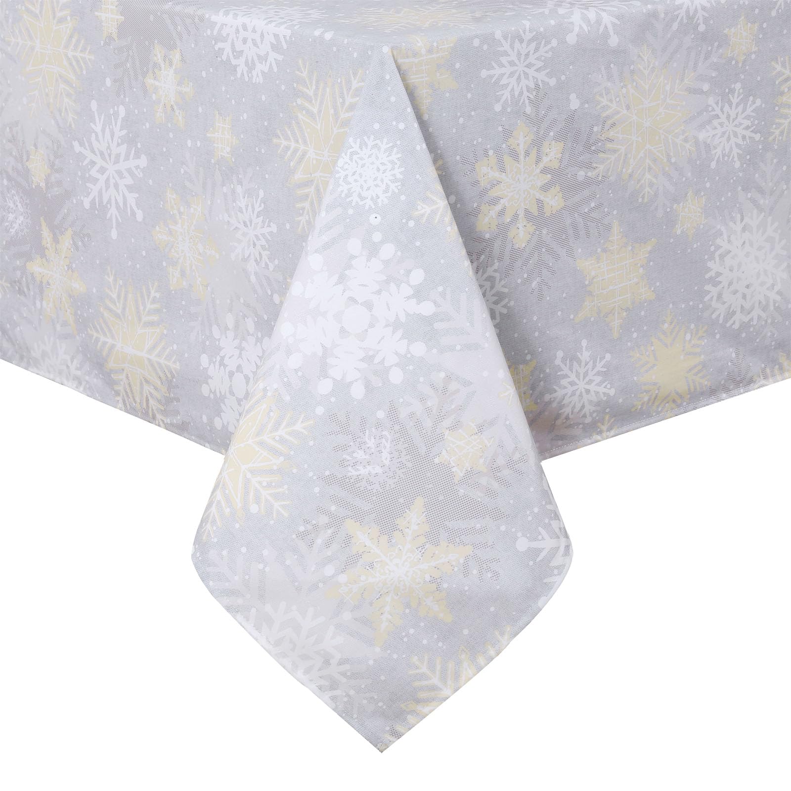 Christmas Snowflakes Tablecloth Silver Gray Tablecloth 57x84 Inches ...