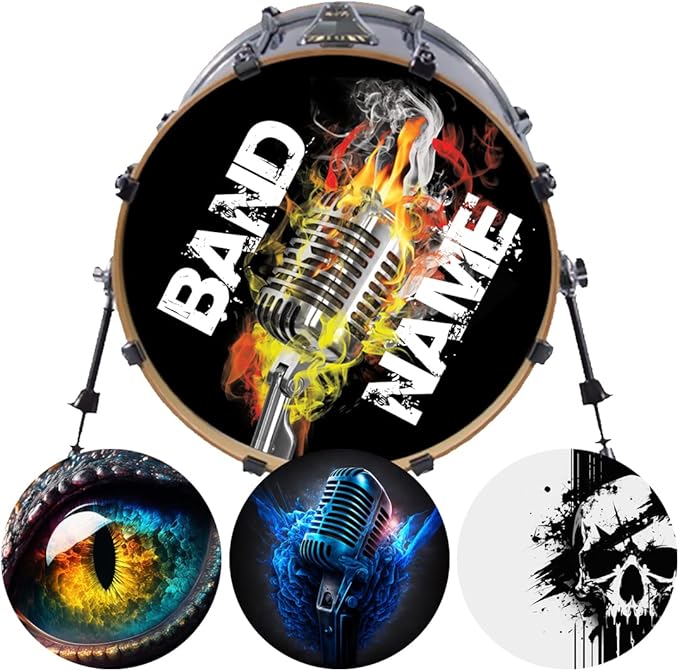 Custom Bass Drum Head Decal or Cling - Use Your Logo or Choose a Stock ...