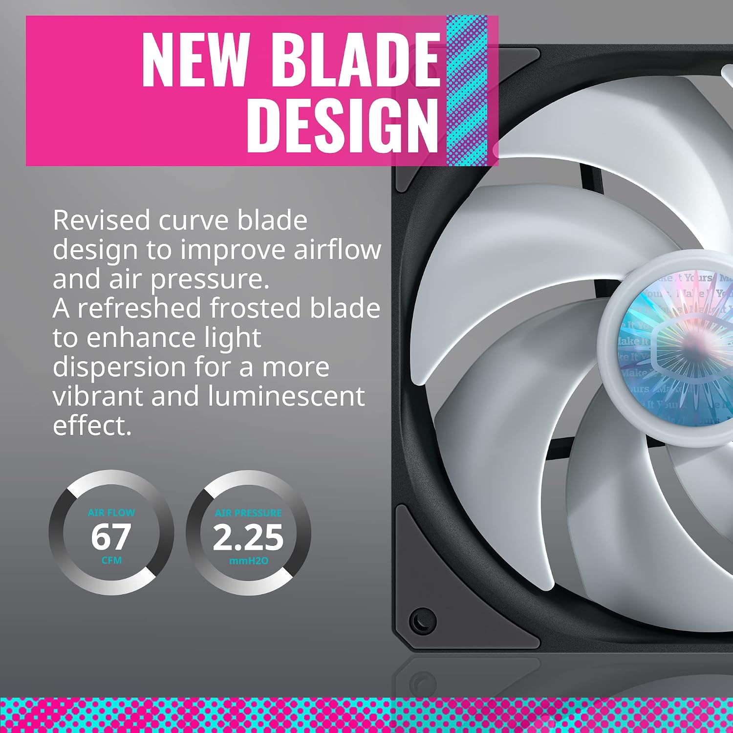 Cooler Master SickleFlow 140 V2 ARGB Square Frame Fan, Customizable ...
