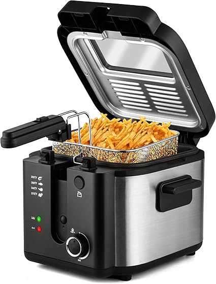 Amazon.com: SUSTEAS Deep Fryer with Basket, 1500W Electric Deep Fryers ...