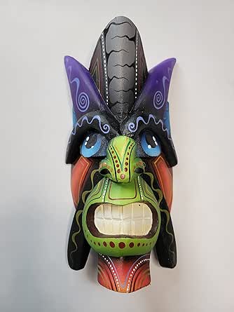 Amazon.com: Boruca Mask (Costa Rica) ,(Diablo) Grey,Blue,Green ...